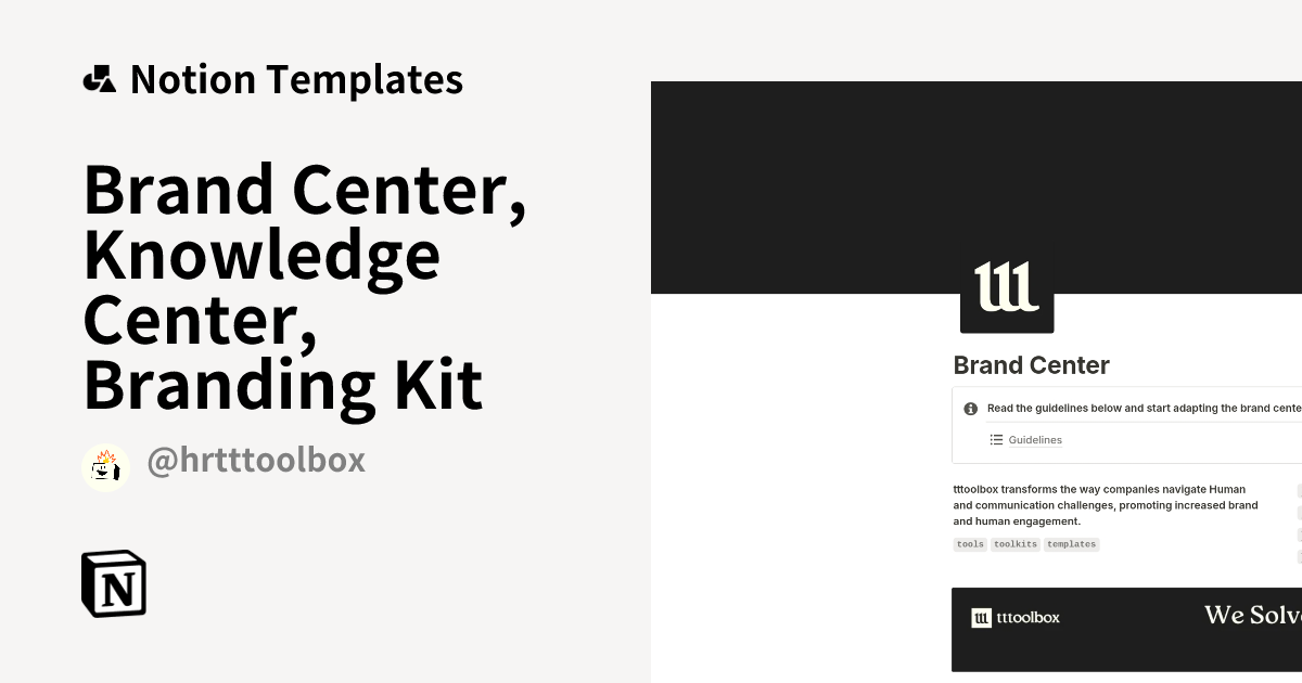 Brand Center, Knowledge Center, Branding Kit Template | Notion Marketplace