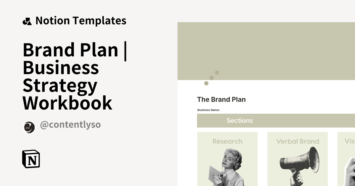 Brand Plan | Business Strategy Workbook Template by Contently so. | Business Content ...