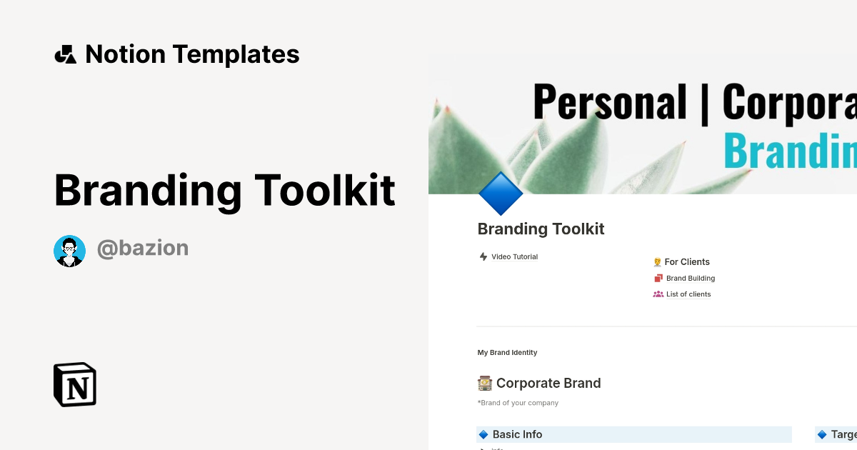 Branding Toolkit Template | Notion Marketplace