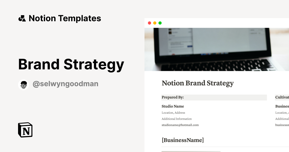 Brand Strategy Template by Selwyn Goodman | Notion Marketplace