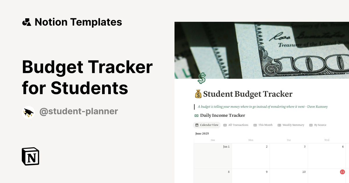 Budget Tracker for Students Template by Student Planner Creator ...