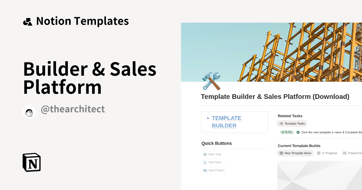 Builder & Sales Platform Template | Notion Marketplace