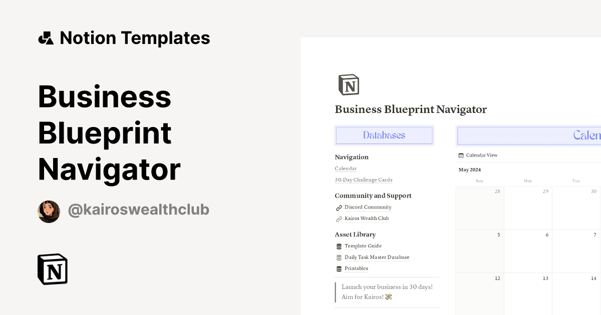 Business Blueprint Navigator Template | Notion Marketplace