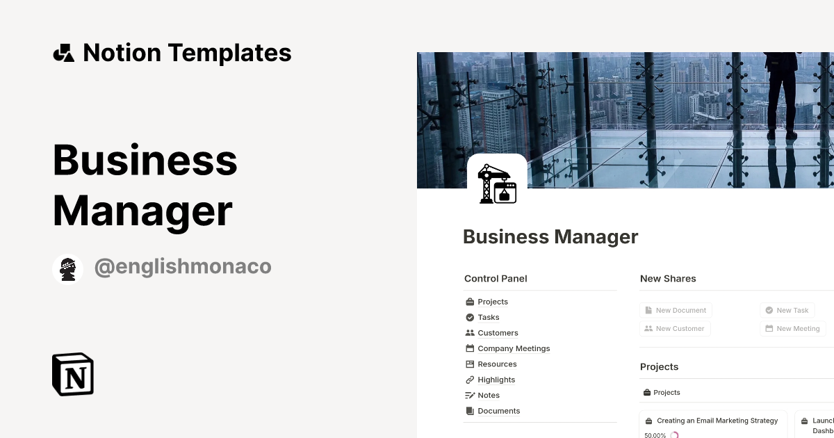Business Manager Template | Notion Marketplace