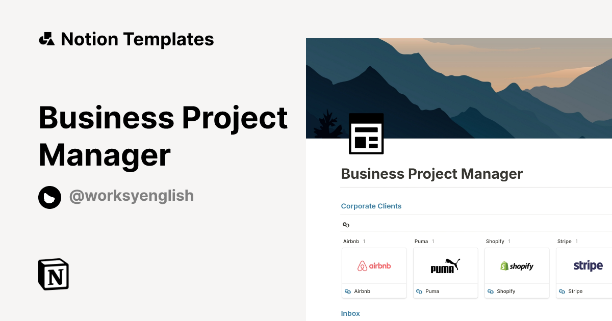 Business Project Manager Template by Worksy 🇺🇸 | Notion Marketplace