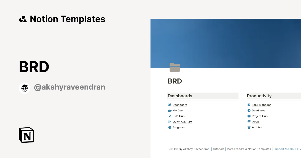 BRD Template by Akshay Raveendran | Notion Marketplace