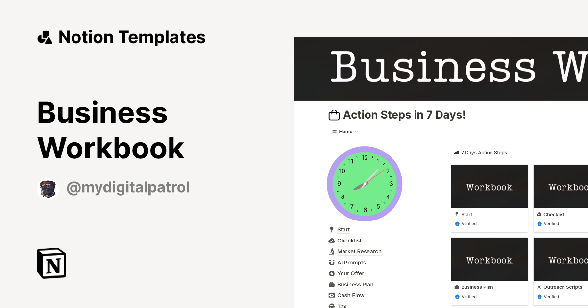 Business Workbook Template | Notion Marketplace