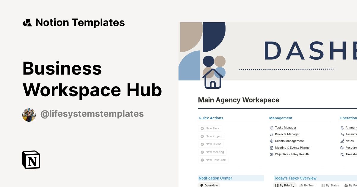 Business Workspace Hub Template | Notion Marketplace