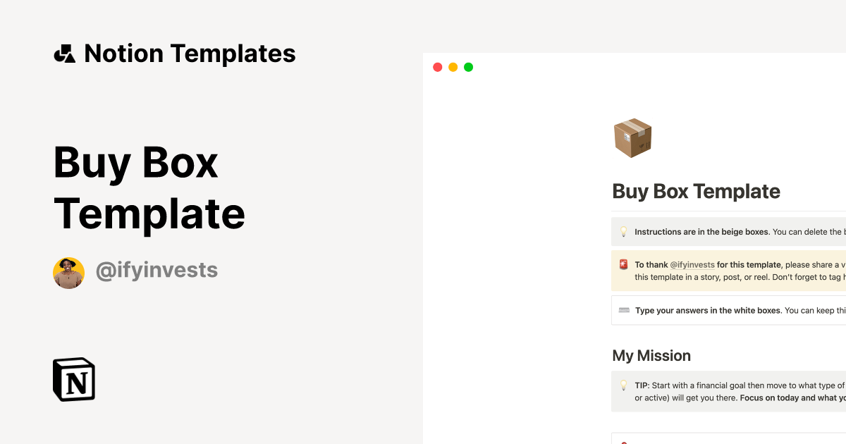 Buy Box Template Template by Ify | Notion Marketplace