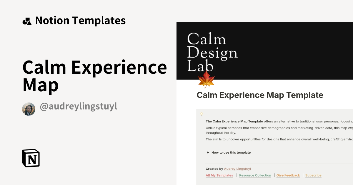 Calm Experience Map Template | Notion Marketplace