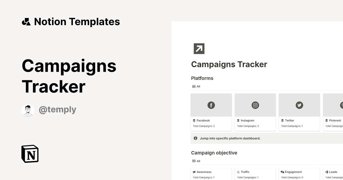 Campaigns Tracker Template | Notion Marketplace