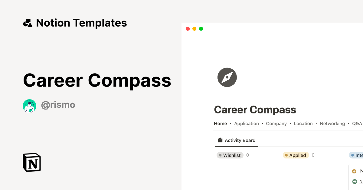 Career Compass Template | Notion Marketplace