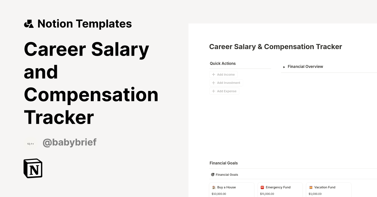 Career Salary and Compensation Tracker Template by happytummy | Notion ...