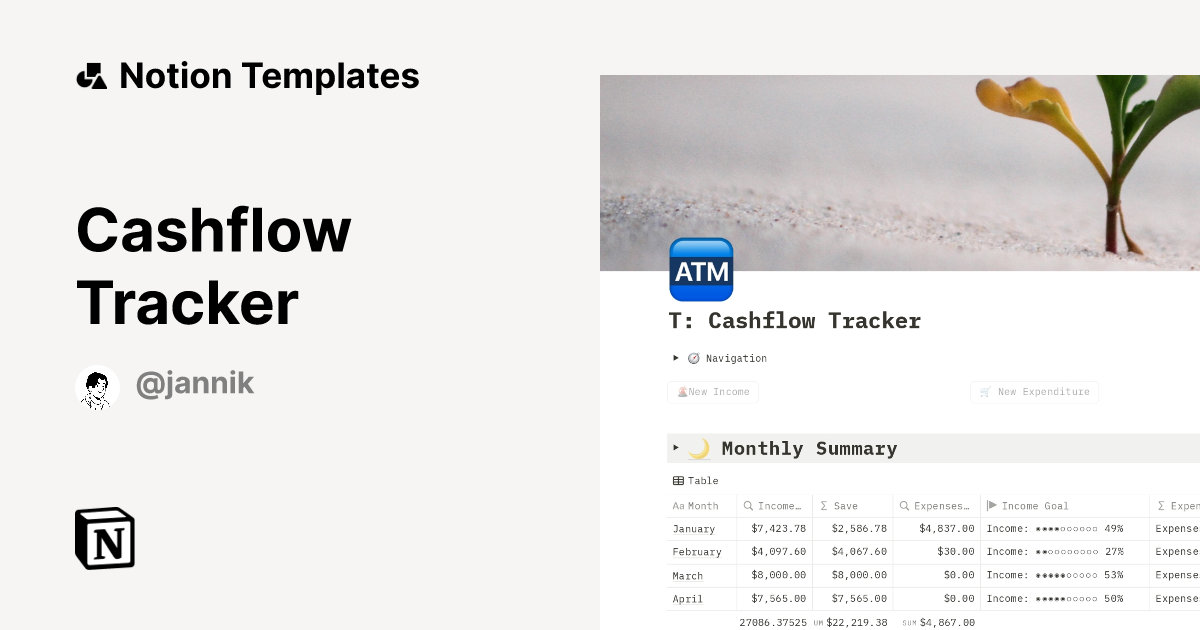 Cashflow Tracker Template | Notion Marketplace