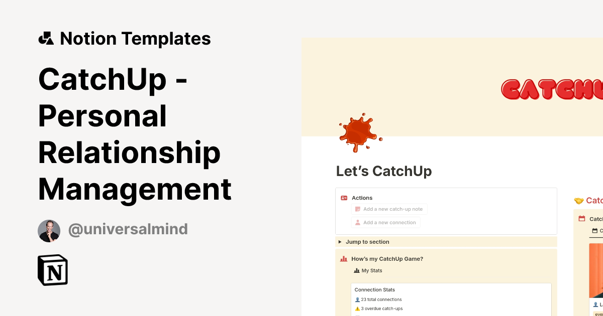 CatchUp - Personal Relationship Management Template | Notion Marketplace