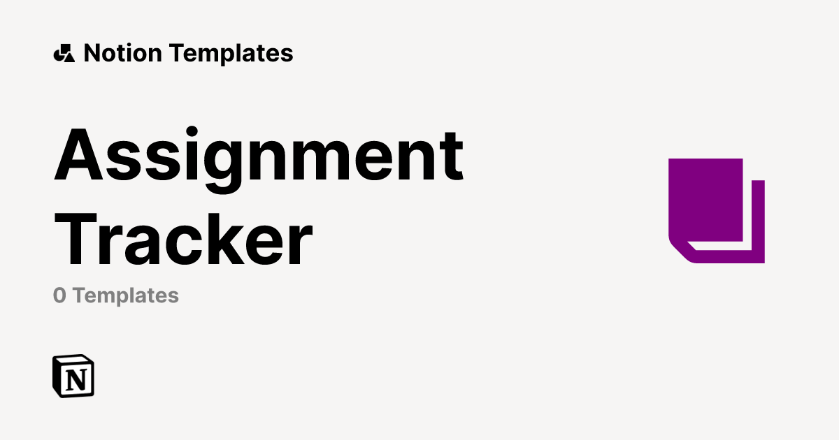 Free Assignment Tracker Templates From Notion | Notion Marketplace