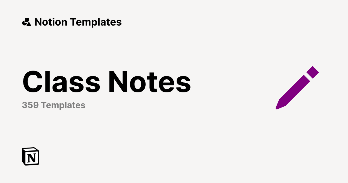 Free Class Notes Templates from Notion | Notion Marketplace