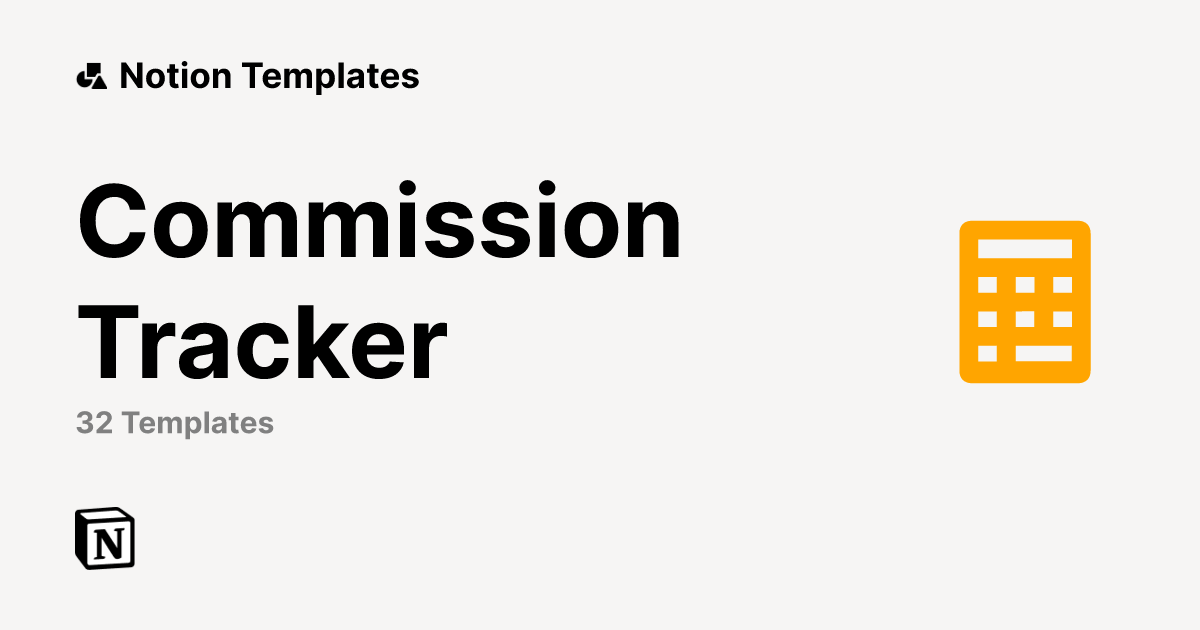 Best Commission Tracker Templates from Notion | Notion Marketplace