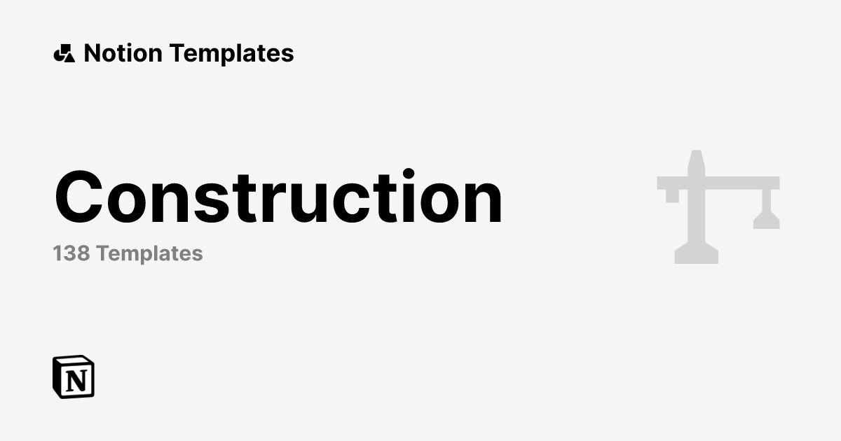 Free Construction Templates from Notion | Notion Marketplace