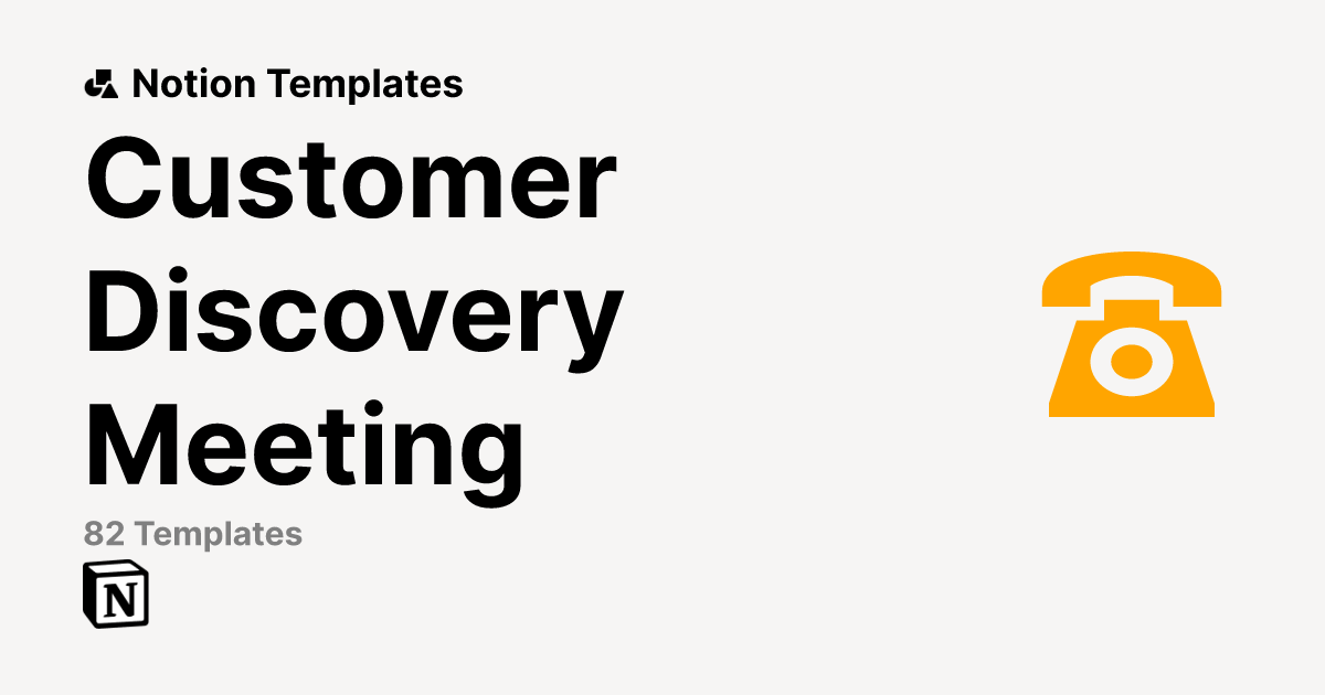 Best Customer Discovery Meeting Templates from Notion | Notion Marketplace