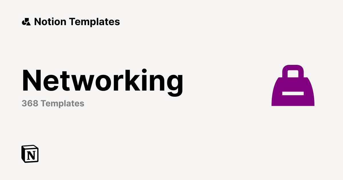 Free Networking Templates from Notion | Notion Marketplace