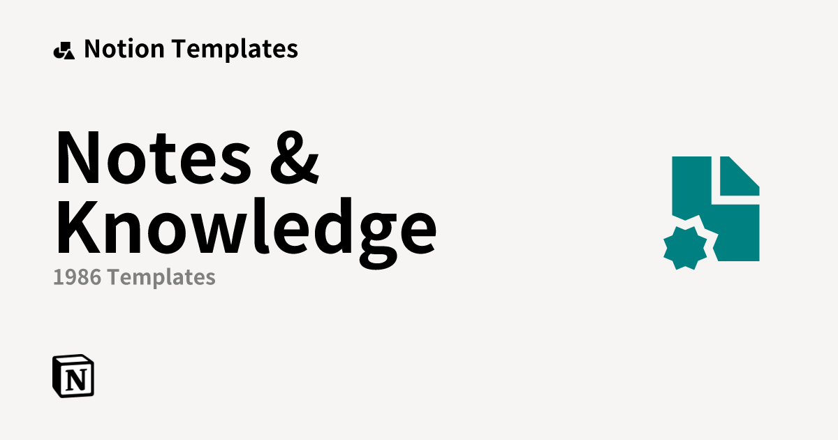 Best Notes & Knowledge Templates from Notion | Notion Marketplace