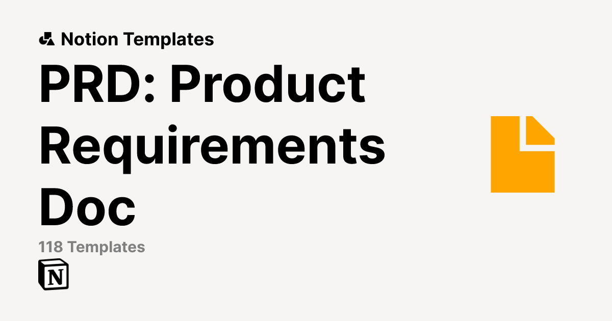 Best PRD: Product Requirements Doc Templates from Notion | Notion ...