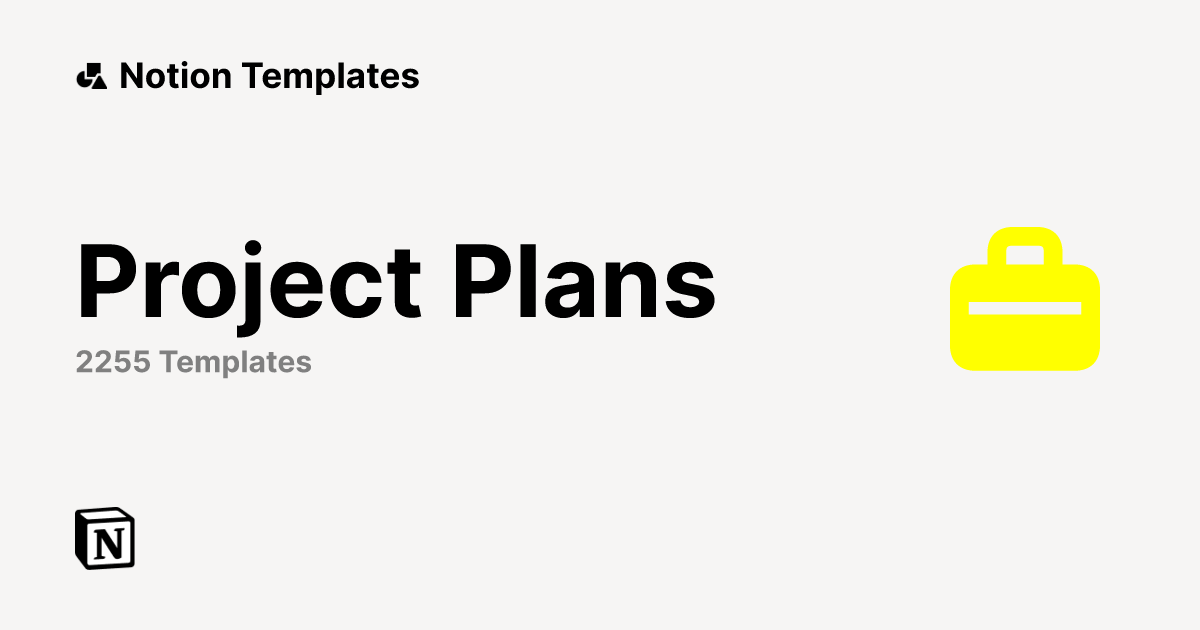 Project Plan Templates | Notion Marketplace