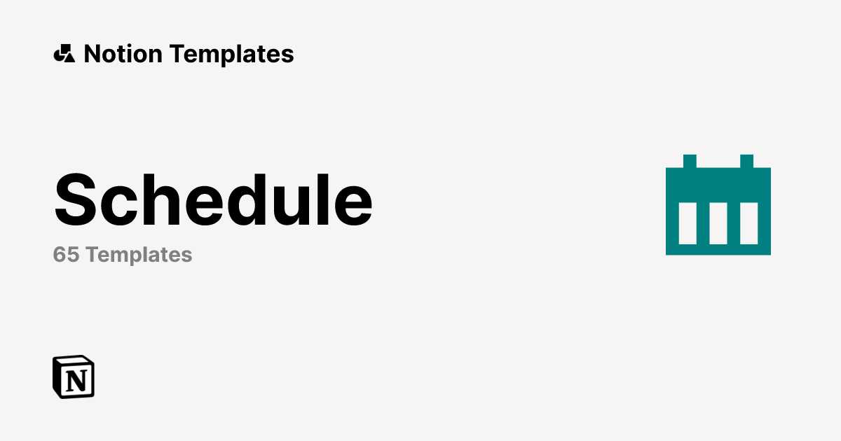 Free Schedule Templates from Notion | Notion Marketplace
