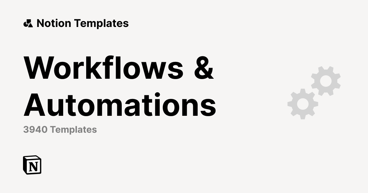Best Workflows & Automations Templates from Notion | Notion Marketplace