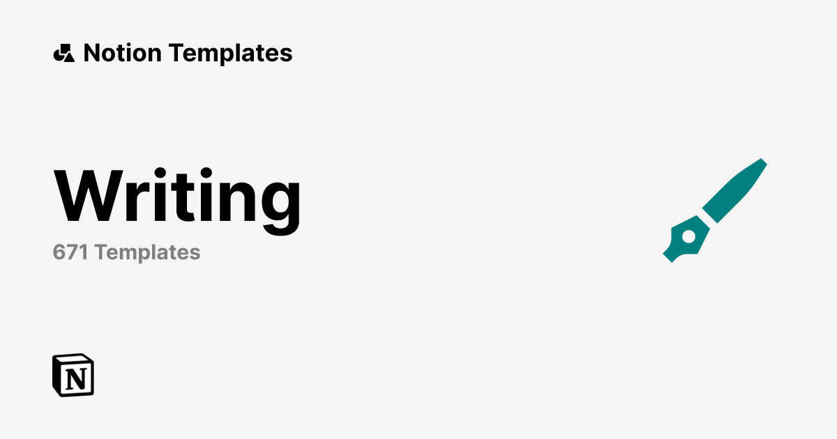 Free Writing Templates from Notion | Notion Marketplace