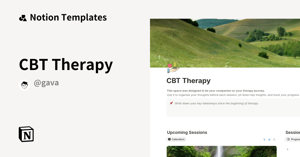 CBT Therapy Template by Gustavo Gava | Notion Marketplace