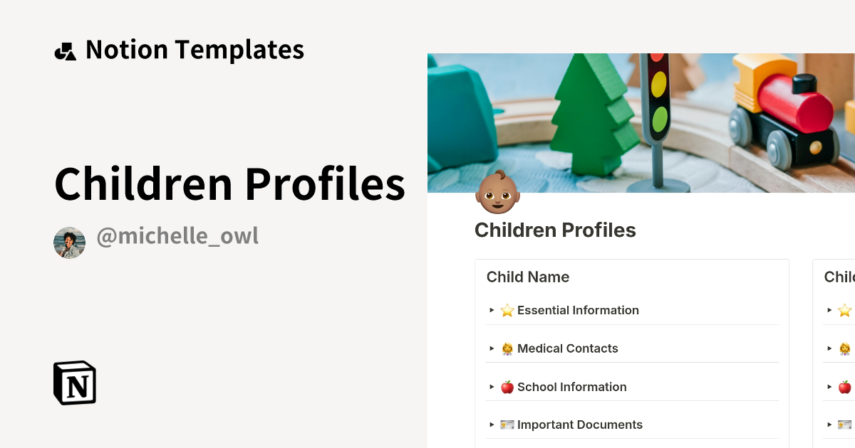 Children Profiles Template | Notion Marketplace