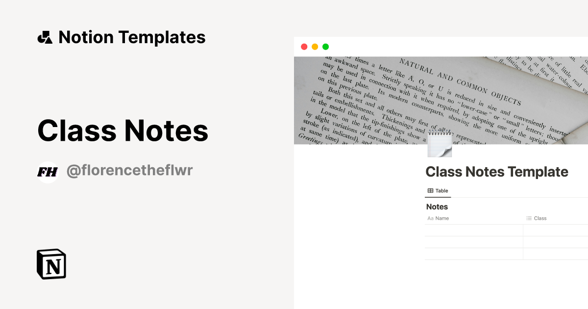 Class Notes Template | Notion Marketplace