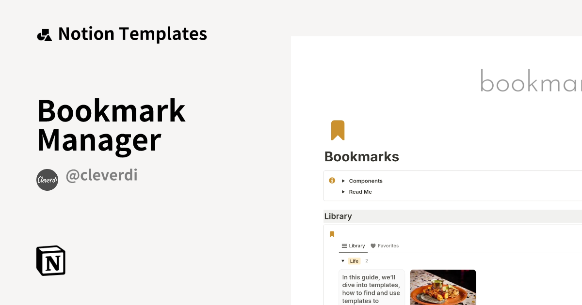 Bookmark Manager Template | Notion Marketplace