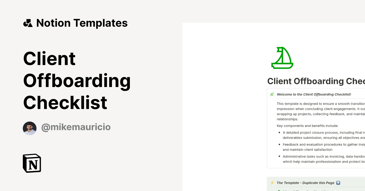 Client Offboarding Checklist Template | Notion Marketplace