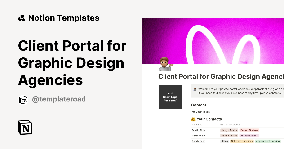 Client Portal for Graphic Design Agencies Template | Notion Marketplace