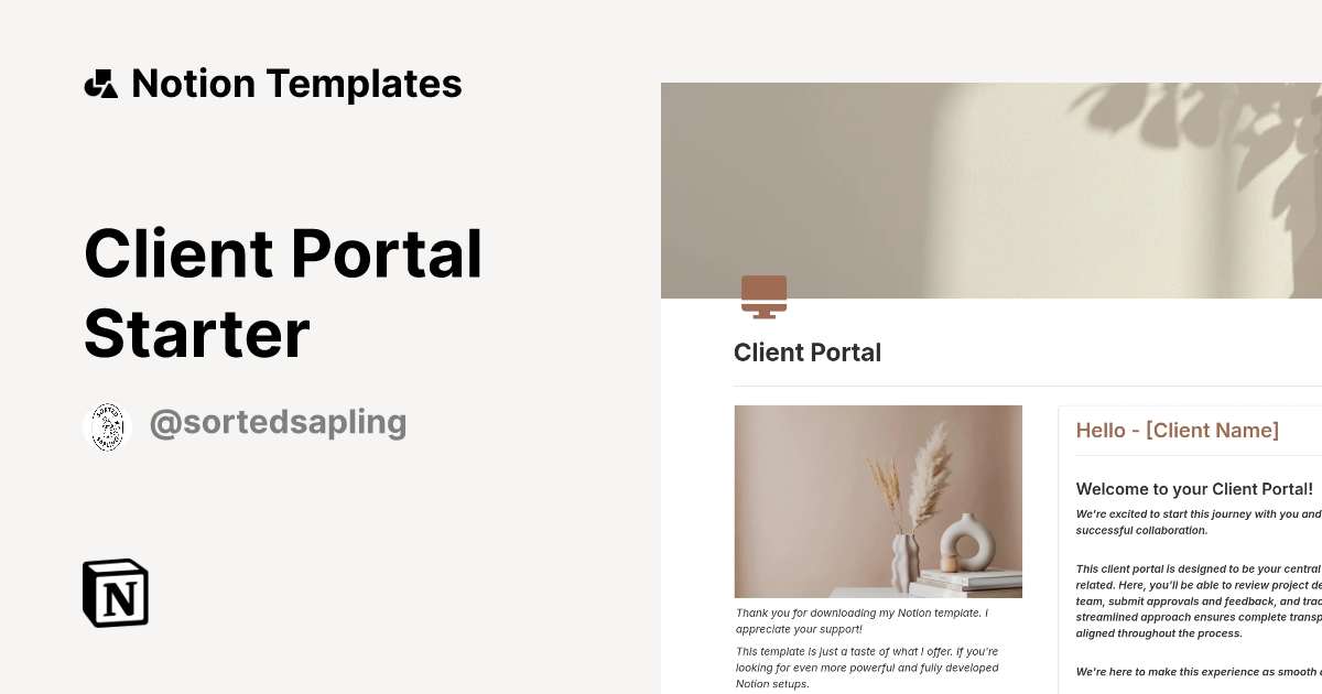 Client Portal Starter Template | Notion Marketplace