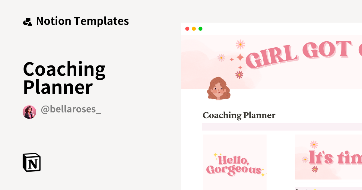 Coaching Planner Template by Bella Rose | Notion Marketplace