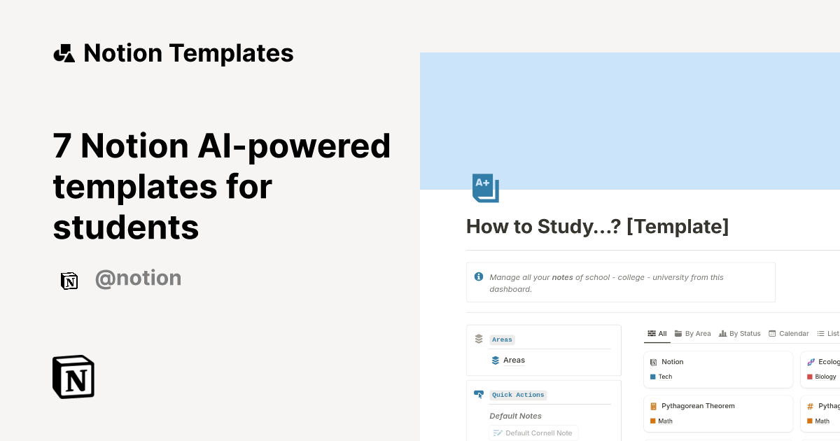 7 Notion AI-powered templates for students | Notion Template Marketplace