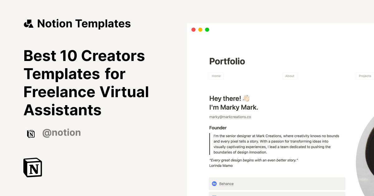 Best 10 Creators Templates for Freelance Virtual Assistants | Notion ...
