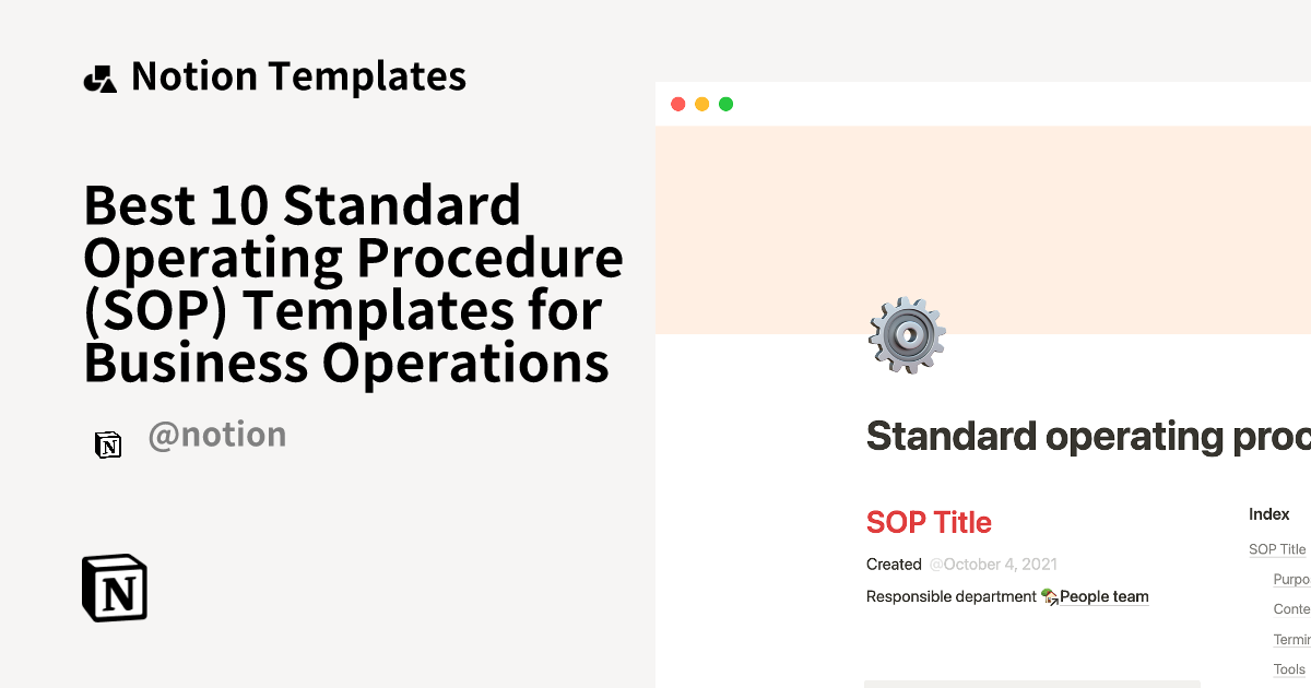 Best 10 Standard Operating Procedure (SOP) Templates for Business ...