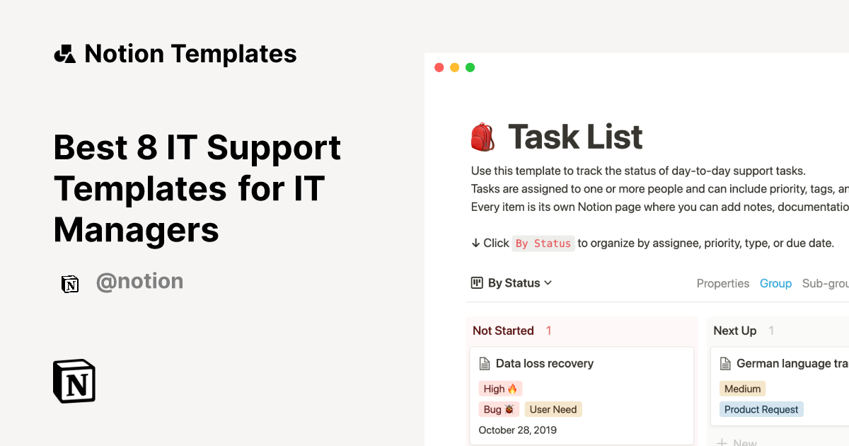 Best 8 IT Support Templates for IT Managers | Notion Template Marketplace