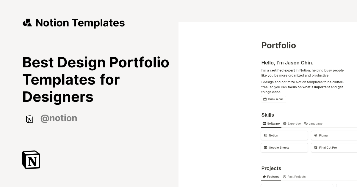 Best Design Portfolio Templates for Designers | Notion Template Marketplace