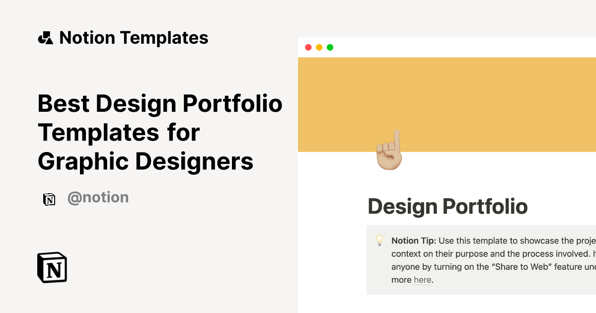 Best Design Portfolio Templates for Graphic Designers | Notion Template ...