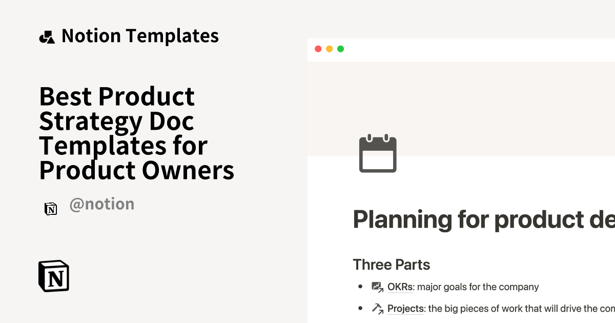 Best Product Strategy Doc Templates for Product Owners | Notion ...