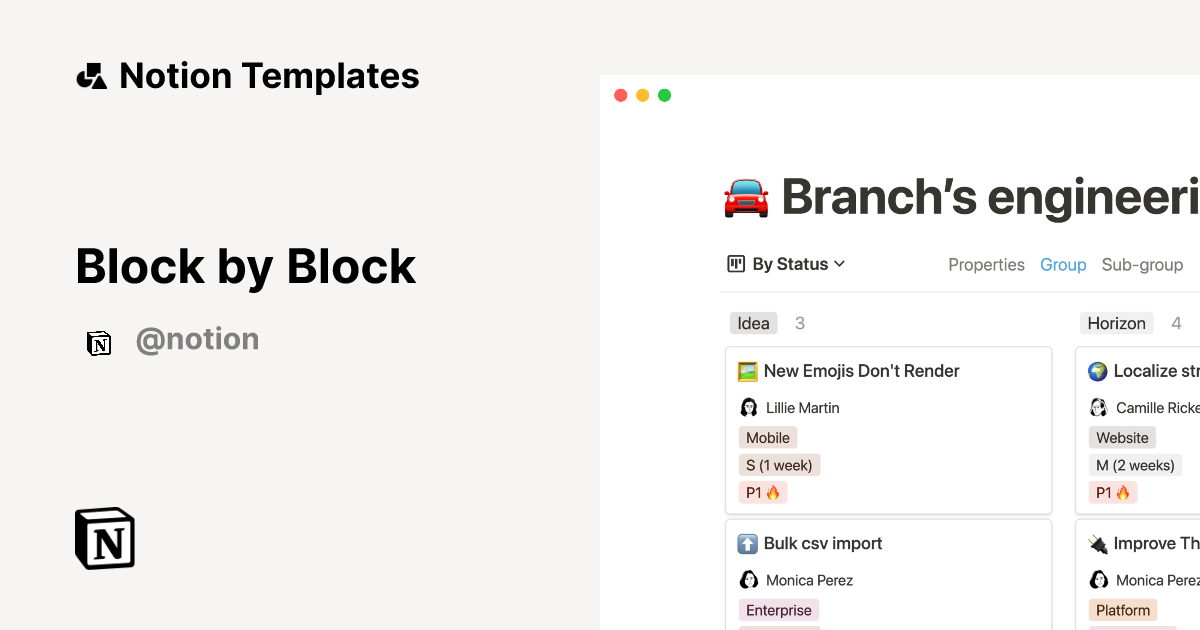 Block by Block | Notion Template Marketplace