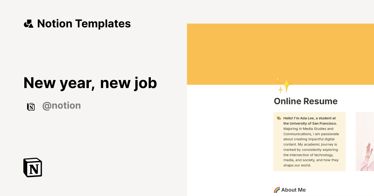 New year, new job | Notion Template Marketplace