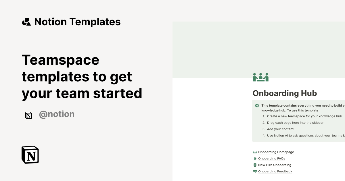 Teamspace templates to get your team started | Notion Template Marketplace