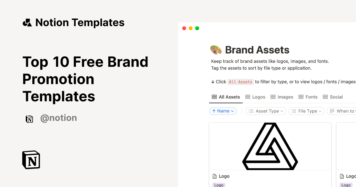 Top 10 Free Brand Promotion Templates | Notion Template Marketplace